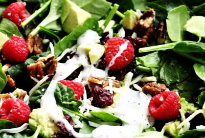 Raspberry Avocado Spinach Salad with Poppy Seed Dressing - My Recipe ...