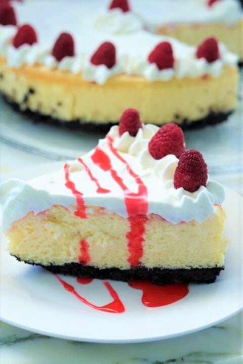 White Chocolate Raspberry Cheesecake - My Recipe Treasures